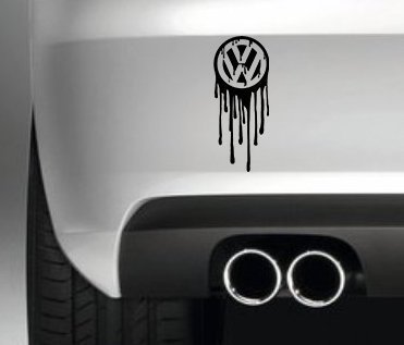 VW MELTING LOGO CAR BUMPER STICKER FUNNY BUMPER STICKER CAR VAN 4X4 ...