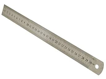 MS-Warenvertrieb Stahllineal 30cm Stahlmaßstab 300mm Metalllineal Stahl ...
