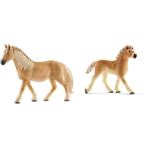 Schleich 13812 13812-Haflinger Stute, Mehrfarbig & 13814 - Haflinger ...