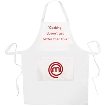 MasterChef Official Merchandise Apron with pocket (white): Amazon.co.uk ...
