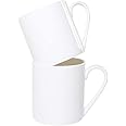 Pair of Large 1pt Bone China Mugs in Plain White. : Amazon.co.uk: Home ...