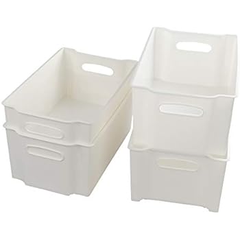 PACK OF 10 STACKABLE STORAGE BOXES WITHOUT LIDS / PLASTIC / CLEAR ...