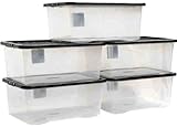 EXTRA LARGE CLEAR PLASTIC STORAGE BOX WITH LID 133 LITRE: Amazon.co.uk ...