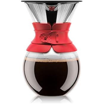 Bodum Pour Over Coffee Maker with Filter, Borosilicate Glass - 1.0 L ...