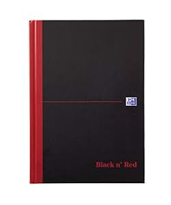 Oxford Black n' Red A5 Hardback Casebound Notebook, Ruled with Single ...