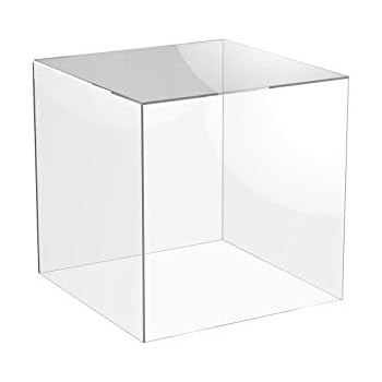 5 sided Clear Acrylic Perspex Box Cube Display Case with Acrylic Base ...