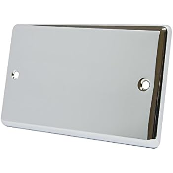 2 Gang Double Twin Blank Plate Cover White Plastic: Amazon.co.uk: Lighting