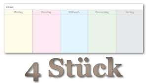 04 x XL Wochen-Wandplaner 5 Tage Wochenplaner Montag bis Freitag ...
