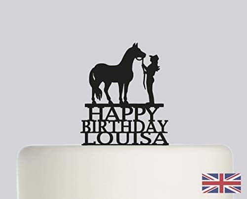 Cake topper decoration Happy Birthday Horse with rider Personalised ...