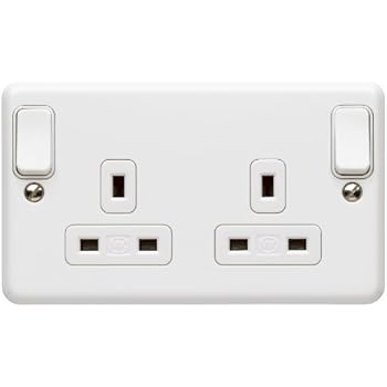 MK Metalclad Plus K2945 ALM 13 amp 2-Gang Double-Pole Switch Socket ...