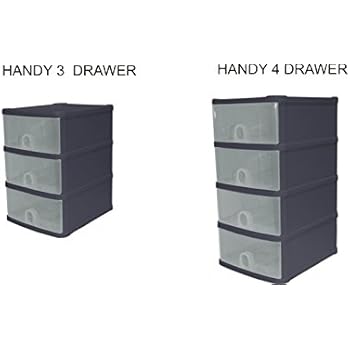 Wham A5 Desktop 3/4 Drawer Tower Storage Unit Pull Out Draw/Drawer ...