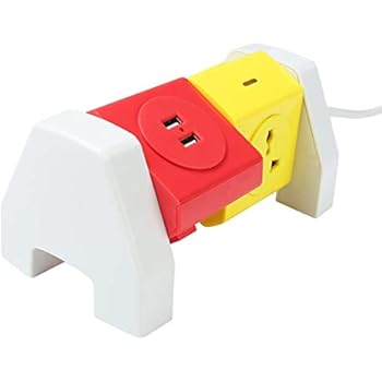 Impro 3 Plugs, 2 USB Tower Sockets Spike Buster - 2 Floors Vertical ...