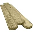 Round Top Picket Pales - Treated Wood Fencing 4ft (1200mm) High (10 ...