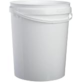 Pack of 5 x 30 Litre White Round Bucket with Lid & Metal Handle ...