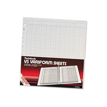 Rexel Twinlock Variform Multi-Ring Binder V5 Cash Refill Sheets 8 ...