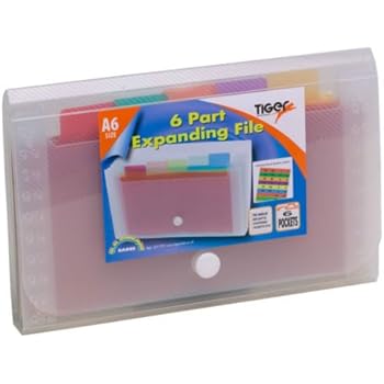 Rainbow A6 6 Pocket Expanding File Folders Multicoloured Pockets ...