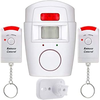 Wireless Motion Sensor Alarm PIR Infrared Battery Powered With 2 Remote ...