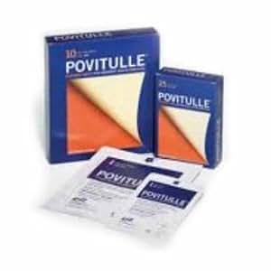 Povitulle (Povidone Iodine) Non Adherent Square Wound Dressing, 5 x 5 ...