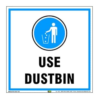 Mr. Safe - Use Dustbin Sign Eco Vinyl Sticker 8 inch X 8 inch: Amazon ...