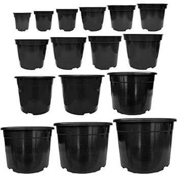 25 Litre Plastic Plant Pots (Heavy Duty Black) Pack of 10 (a412 ...