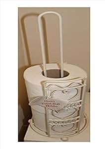 New Shabby Chic Bathroom Tidy ~ Toilet Roll Holder Stand: Amazon.co.uk ...