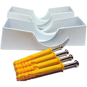 4X Universal Designer Radiator Wall Mount Brackets (White) With Free ...