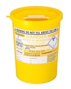 SharpsGuard Yellow Lid 3.75 Litre Colour Coded Sharps Bin: Amazon.co.uk ...