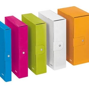 Leitz Press Stud Closure Box File,Plastic-Coated, 25 x 35 cm Dorso 10 ...