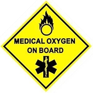 Medical Oxygen On Board Window Sticker: Amazon.co.uk: Car & Motorbike