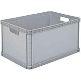 3 x 64 Litre Robusto Industrial Plastic Stacking Euro Storage ...