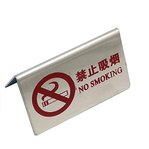Buy Stainless Steel No Smoking Sign Tent Card Do Not Smoke Table Board ...