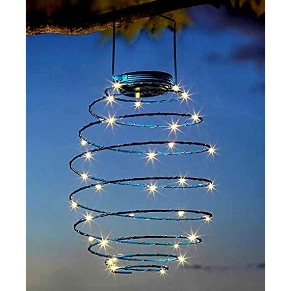 Solar Spiral LED Light Hanging Lantern Solar Spring-Shaped, 44% OFF
