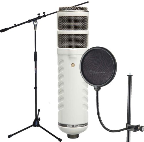 Rode Podcaster + K & M Popschutz 23956 + KEEPDRUM Mikrofonständer ...