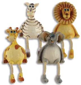 7 Inch ZOO Animals Shelf Sitters with Dangling Legs - 4 Pieces - Zebra ...