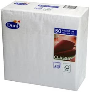 Duni Classical Paper Cocktail Napkins, White, 40 x 40 cm, 50 154669 ...