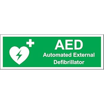 AED Automated External Defibrillator safety sign - Self adhesive ...