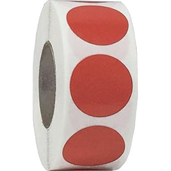 Fluoreszierend Rot Kreis Punkt Aufkleber, 25 mm 1 Zoll Runde, 500 ...