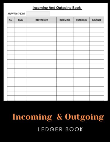 Incoming And Outgoing Book: Large Simple Accounting Ledger Book for ...