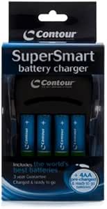 Contour SuperSmart Battery Charger with 4 x World Best Batteries ...