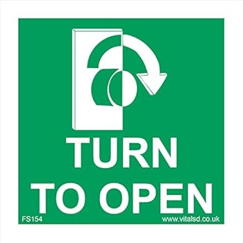 Fire Door Safety Sign - Turn Left To Open: Amazon.co.uk: Kitchen & Home