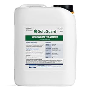 Soluguard Woodworm Treatment 5L - Ready for Use High Strength Woodworm ...