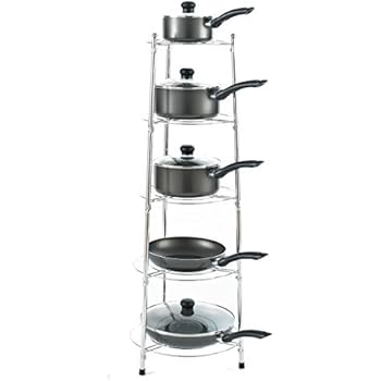 TRIPOD - 5 Tier Metal Kitchen Pan / Pot Stand - Silver: Amazon.co.uk ...
