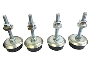 4 x Levelling Feet Anti Vibration Mounts / Machine Foot Mounts / M10 x ...