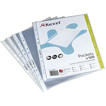 Rexel Nyrex Heavy Duty A4 Plastic Punched Pocket Wallets Top and Side ...