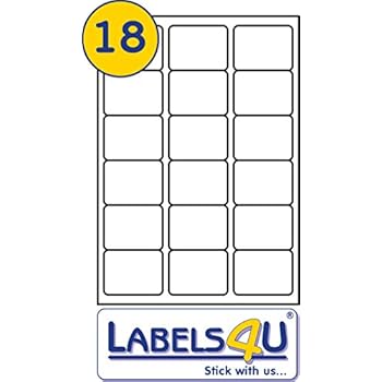 Multi-Purpose A4 White Self-Adhesive Labels - Die Cut 63.5 x 46.6mm ...