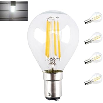 Bonlux 4-Pack 4W B15 SBC Filament LED Candle Bulb Cool White 6000K C35 Small Bayonet Cap LED ...