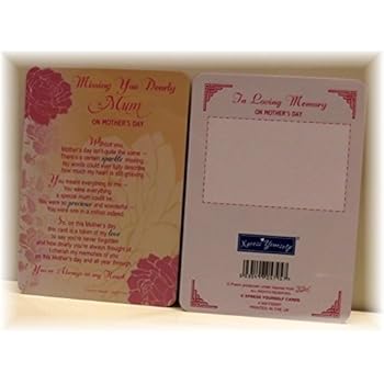 Mum Graveside Memory Card. In Loving Memory Mum I Miss you So. Mum ...