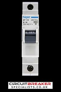 HAGER 16 AMP TYPE B 6 ka MCB CIRCUIT BREAKER 450116: Amazon.co.uk: Electronics