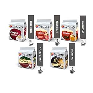 Tassimo Black Coffee Bundle - Costa Americano, Kenco Pure Colombian ...