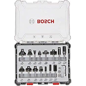 Bosch Professional 2607017472 15-Piece Set Wood Router Bit Set for 8mm ...